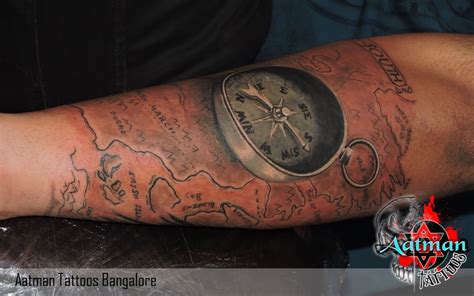Compass Tattoo Done By Bhavith From Aatman Tattoos Banglore