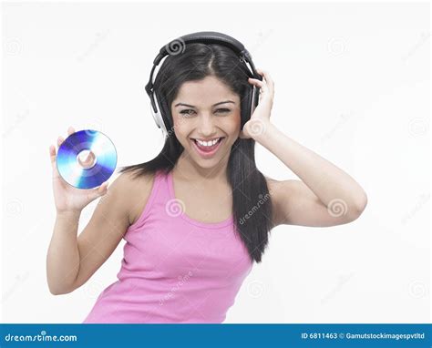 Asian Virgin With Her Compact Disc Stock Photos Image