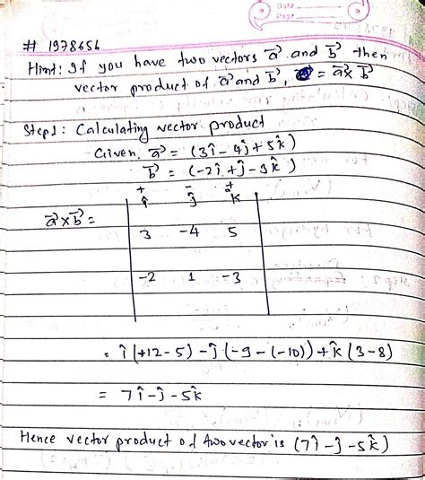 find the vector product of two vectorsr 3i 4j 5k f 2i j