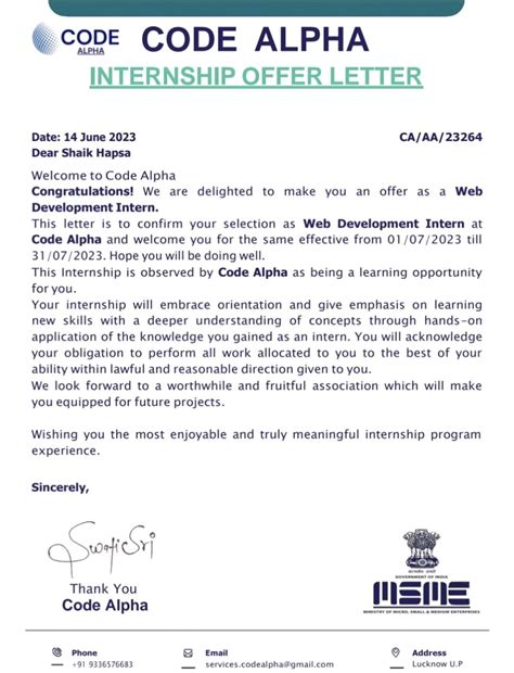 Shaik Hapsa On Linkedin Codealpha Webdevelopment Webdeveloper