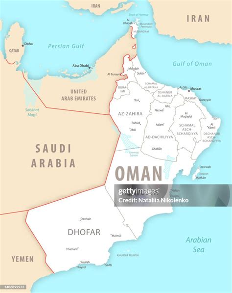 Oman Detailed Map With Regions And Cities Of The Country High Res