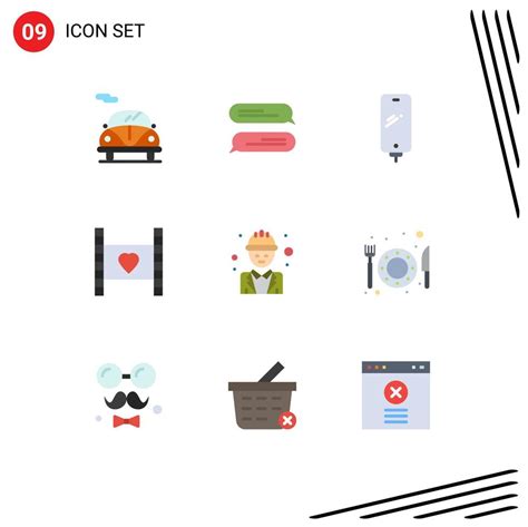 9 Flat Color Concept For Websites Mobile And Apps Engineer Wedding Mobile Love Heart Editable