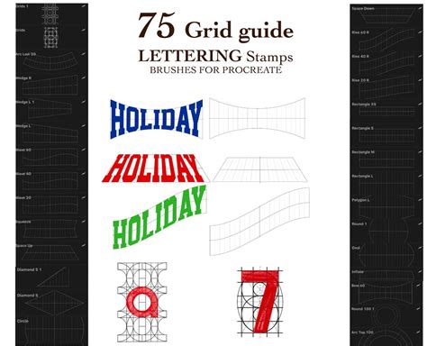 Lettering Builder Grids Procreate Grid Builder Brushes For Procreate Builder Lettering Guide