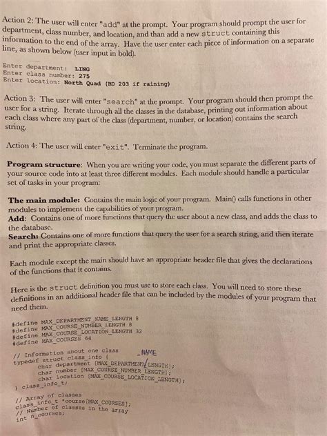 Solved Write A C Program That Serves As A Simple Database