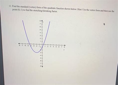 Solved Find The Standard Vertex Form Of The Quadratic Chegg