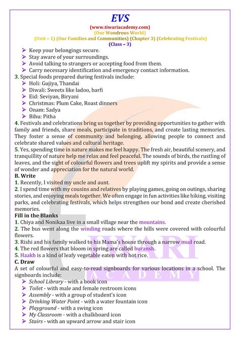 Ncert Solutions For Class 3 Evs Chapter 3 Celebrating Festivals