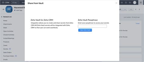 Zoho Vault Online Help Zoho Crm