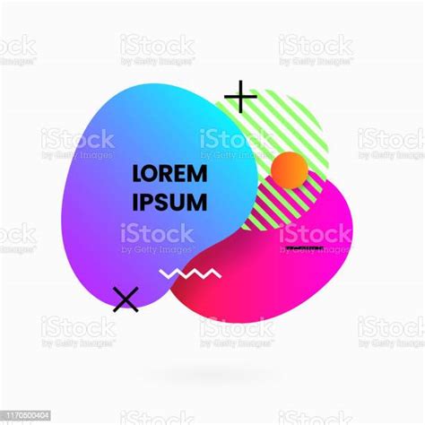 액체 80 년대 스타일 복고풍 라인 요소와 추상기하학적 배지 배경 소셜 미디어 포스터 배너 템플릿에 대한 복고풍 색상 그라데이션