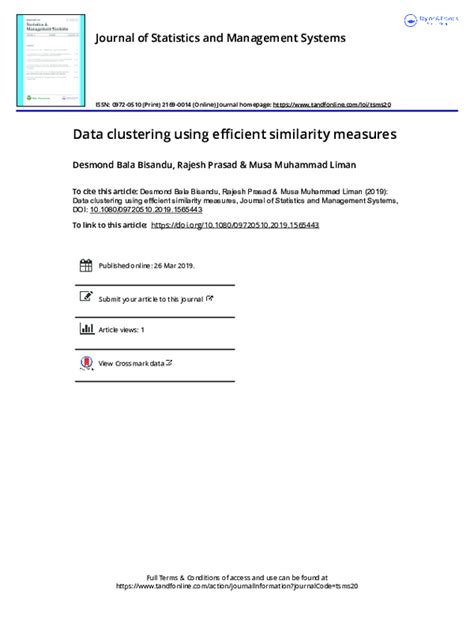 Pdf Data Clustering Using Efficient Similarity Measures