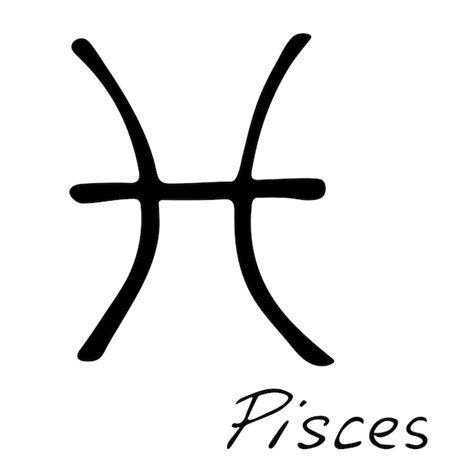 Premium Vector Hand Drawn Pisces Zodiac Sign Esoteric Symbol Doodle