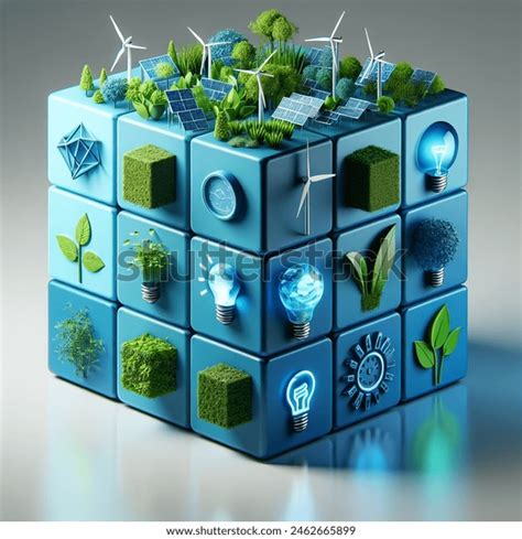 Blue Geometric Shape Cube On Faces Ai Generated Image 2462665899