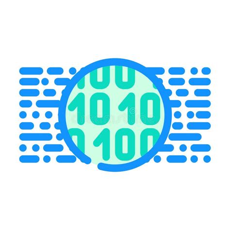 Binary Code Big Data Color Icon Vector Illustration Stock Illustration