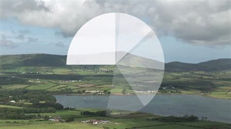 Pie Chart Animation Over Scenic Landscape With Hills And Lake Stock Video Video Of Report