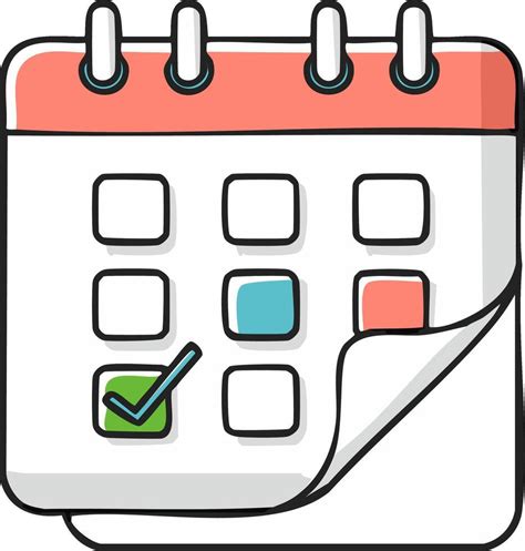 Dibujos Animados Estilo Calendario Con Cheque Marca Y De Colores
