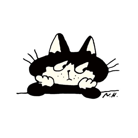 可爱又有点凶的猫咪简笔画，独特风格尽显个性 男女头像｜丰富一下我的头像库表情包图片动图 求表情网 斗图从此不求人