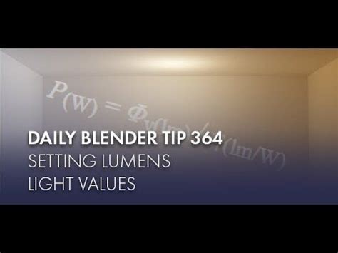 Daily Blender Tip Setting Lumens Light Values Blender Blender Tutorial Blender