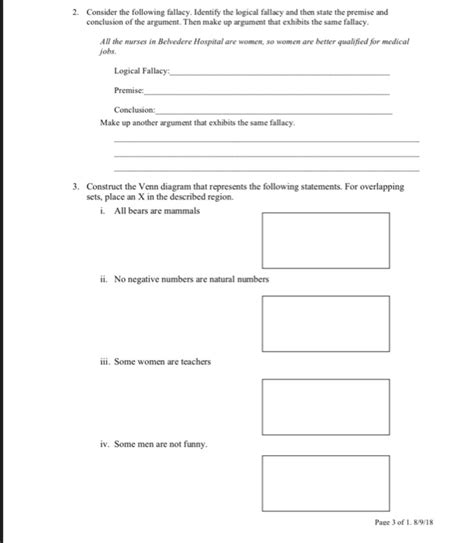 Solved 2 Consider The Following Fallacy Identify The