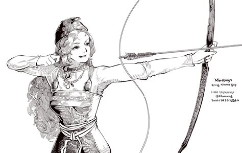 Leasterlingr Original Pointy Hat 1girl Arrow Projectile Artist Name Bow Weapon Dated