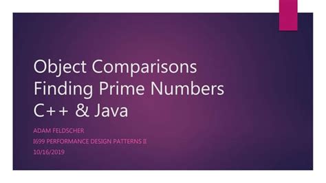 C And Java Jit Optimizations Finding Prime Numbers Ppt