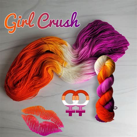 Girl Crush Lesbian Flag Hand Dyed Variegated Yarn Lace Fingering