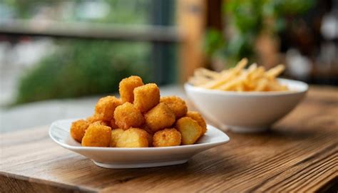 Premium Photo Crispy Tater Tots Bitesized Deepfried Grated Or Finely Chopped Potatoes On