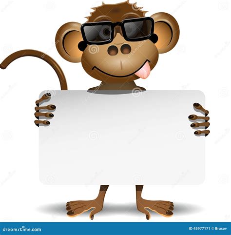 Mono Con Las Gafas De Sol Ilustración Del Vector Ilustración De Adorable 45977171