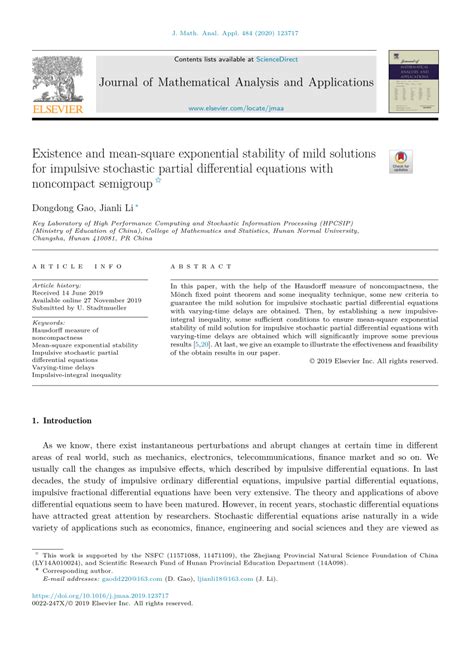 Pdf Existence Results For Impulsive Delayed Neutral Stochastic Functional Differential