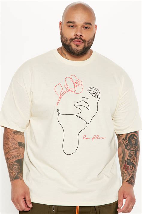 La Flor Short Sleeve Tee Cream Fashion Nova Mens Graphic Tees