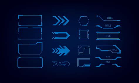 공상 과학 현대 사용자 인터페이스 요소 집합 게임 Ui 벡터 일러스트 레이 션 Eps10에 대 한 좋은 미래 추상 Hud 프리미엄 벡터