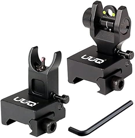 Uuq Fiber Optic Iron Sights Flip Up Front And Rear Sites With Redandgreen