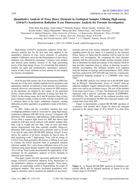 Pdf Quantitative Analysis Of Trace Heavy Elements In Geological Samples Utilizing High Energy