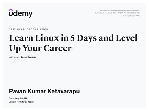 Pavan Kumar Ketavarapu On Linkedin Udemy Course Completion Certificate