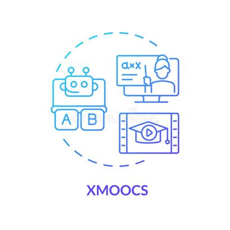 2d Gradient Thin Linear Icon Xmoocs Concept Stock Illustration Illustration Of Simple