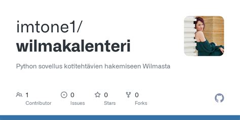 Github Imtone1wilmakalenteri Python Sovellus Kotitehtävien