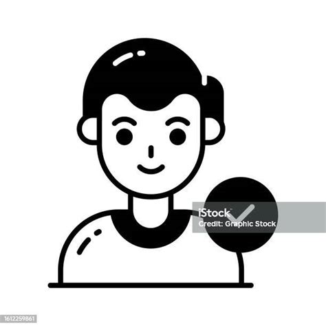 인간 아바타의 확인 표시 승인된 사용자의 잘 디자인된 아이콘 선택된 후보 확인된 사용자 검증에 대한 스톡 벡터 아트 및 기타