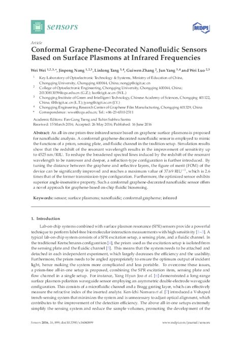 Pdf Graphene Detailed Infrared Sensors For Enhanced Biosensing