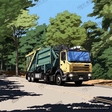 Ai创作图压路车插画 路上的工程车 运输垃圾车 街道上行驶的垃圾车 运送垃圾的车 泥头车素材 翻斗车插画 柏油路施工车辆 垃圾车运输车 垃圾收集车 现代建筑卡车 工程车作业 运沥青车 交通素材