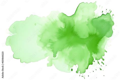 Watercolor Green Ink Splash Vector Isolated On White Background Green