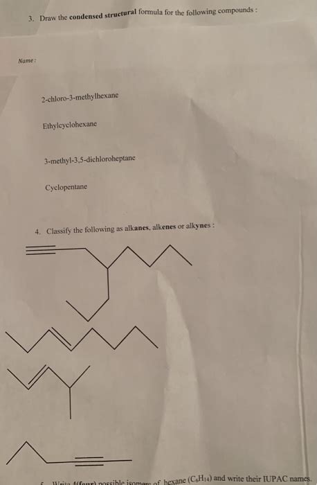 Condensed Structural Formula Of Hexane