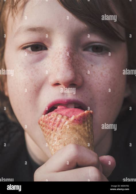 Boy Licking An Ice Cream Hi Res Stock Photography And Images Alamy