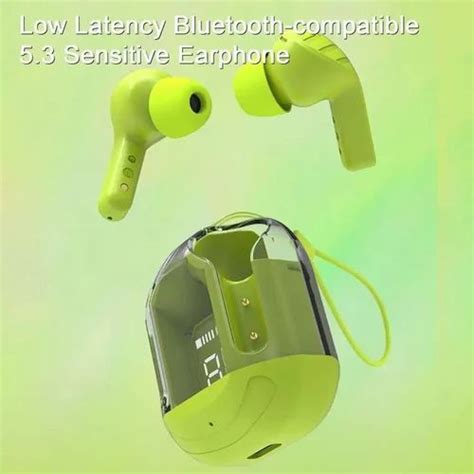 Crystal Portable Led Display Professional Clear Sound Wireless Earbuds