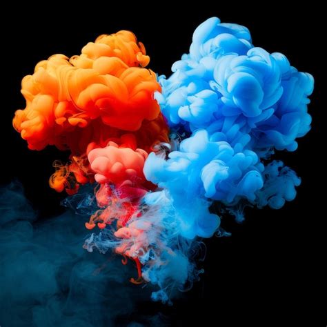 Premium Photo Colored Gas Isolated On Black Background