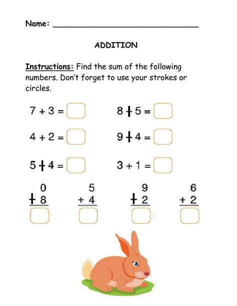 Horizontal And Vertical Single Digit Addition Worksheet Live Worksheets Library