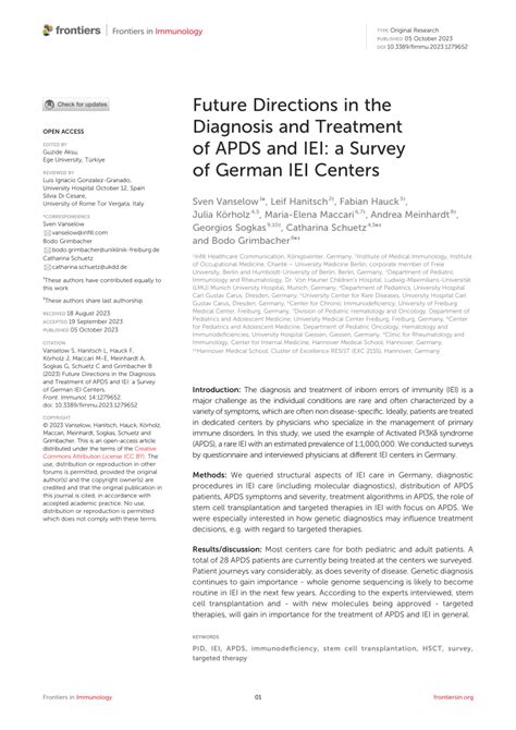 pdf future directions in the diagnosis and treatment of apds and iei