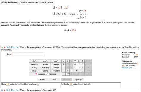 Solved Problem Consider Two Vectors A And B Chegg Com