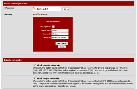 Configuração inicial pfSense com modem ADSL WAN Thunder babe