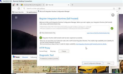 Azure Error When Registering Data Factory Integration Runtime On