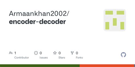 Github Armaankhan2002encoder Decoder