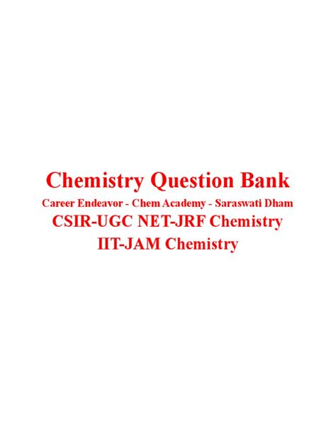 Chem Academy Inorganic Chemistry Question Bank Vol 1 Pdf