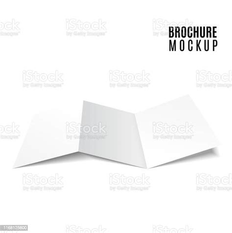 빈 삼중 종이 브로셔 모형 흰색에 격리 벡터 일러스트레이션 0명에 대한 스톡 벡터 아트 및 기타 이미지 0명 3차원 형태 A4 용지 Istock